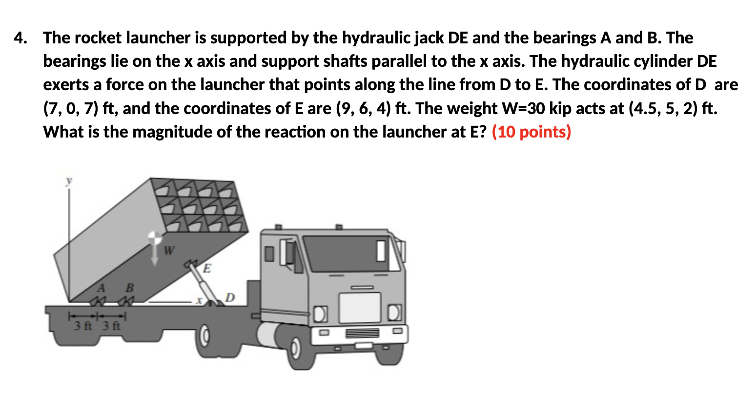 Solved X 4. The rocket launcher is supported by the | Chegg.com