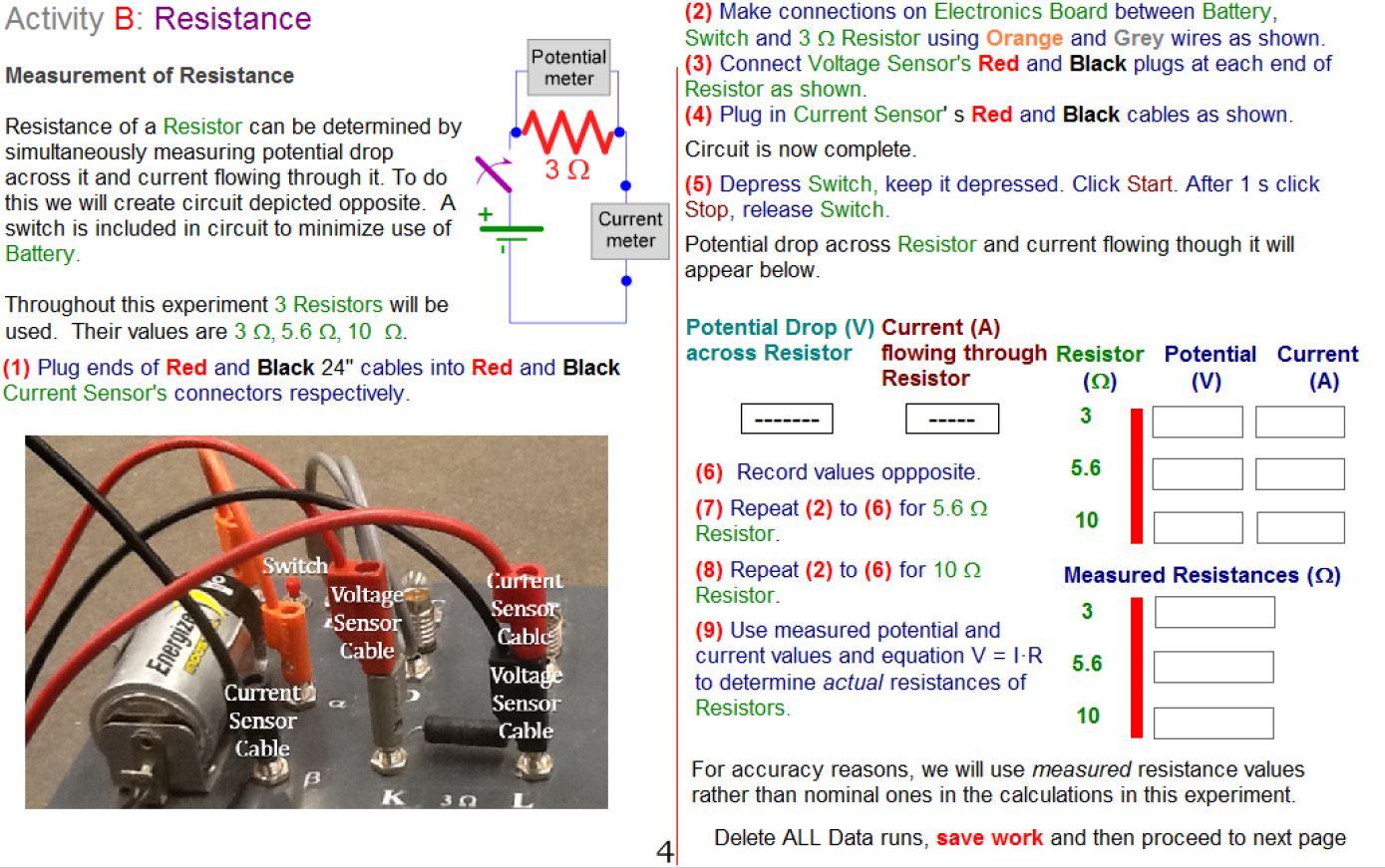 Solved Activity B: Resistance Measurement of Resistance | Chegg.com