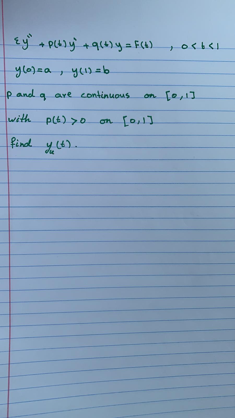 Solved {y" + pibly' +9(+) y = f(t) P' ( لگا کہ 9)= y(o)=a, | Chegg.com