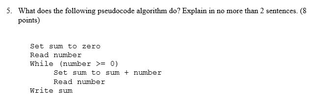 Solved 5. What does the following pseudocode algorithm do? | Chegg.com