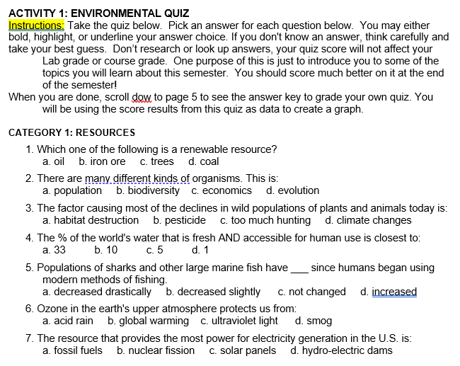 Solved BIO 116 Introduction to Environmental Science line | Chegg.com
