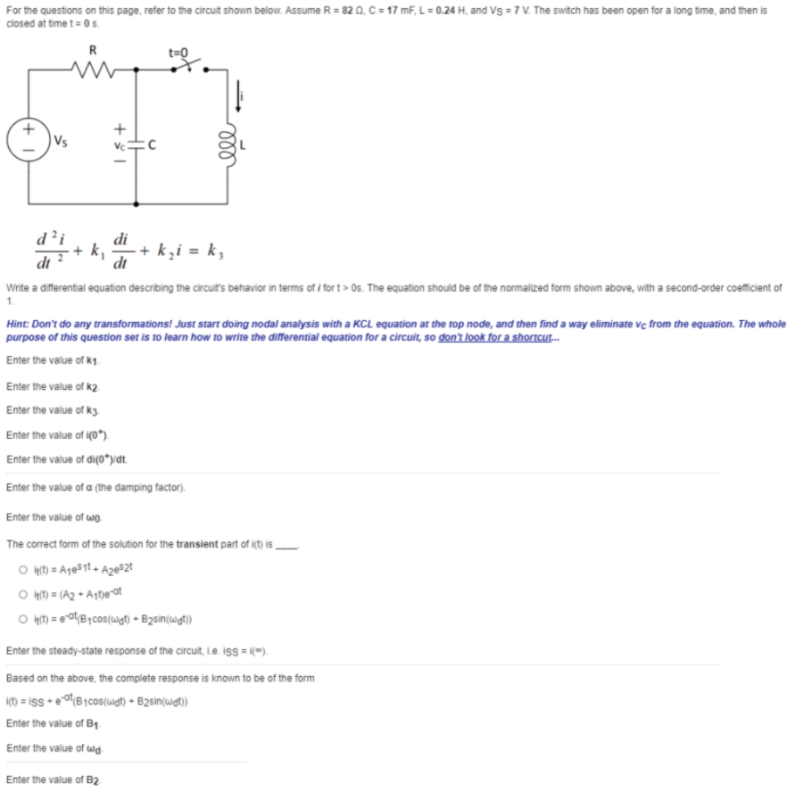 Solved For the questions on this page, refer to the circuit | Chegg.com