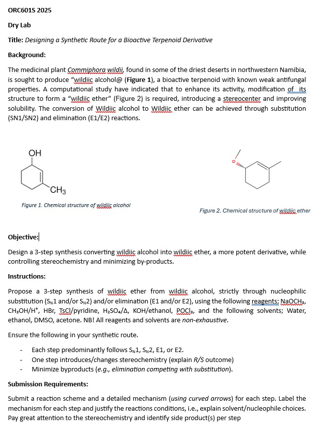 ORC601S 2025 ﻿Dry Lab Title: Designing a Synthetic | Chegg.com