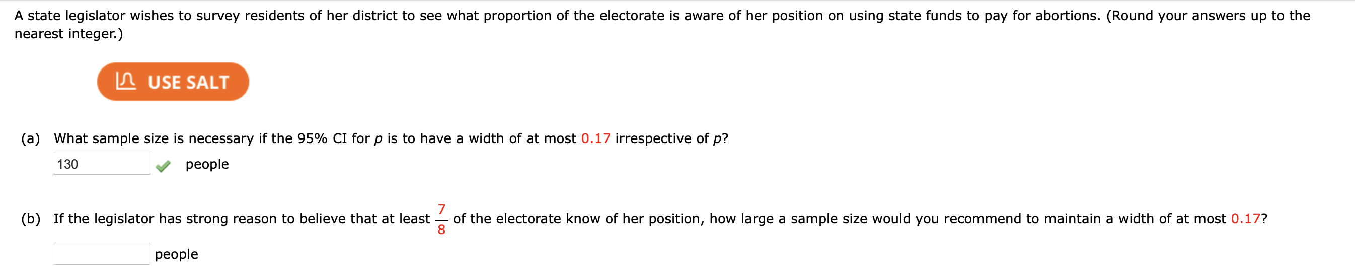 Solved nearest integer.) (a) What sample size is necessary | Chegg.com