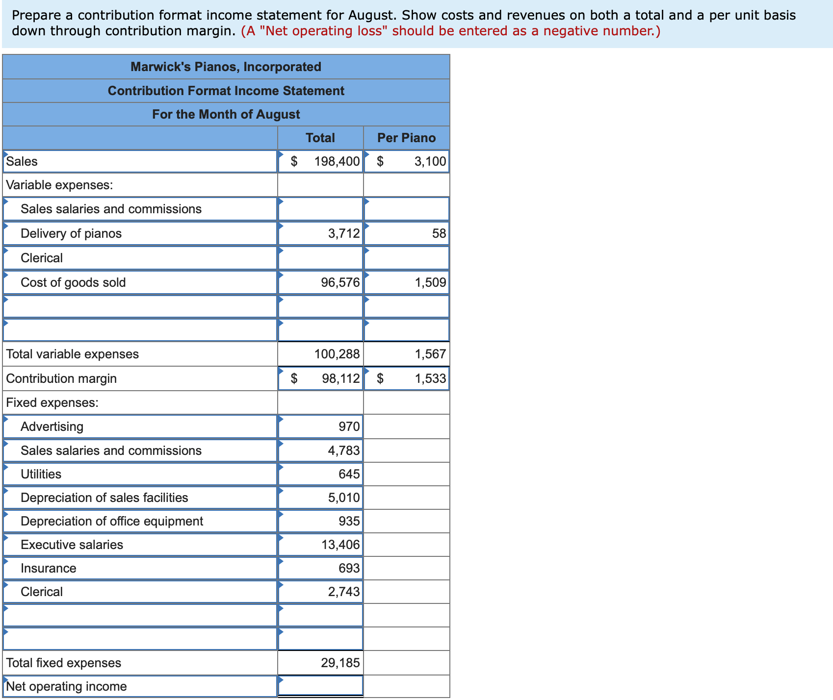 Solved Prepare a traditional format income statement for | Chegg.com