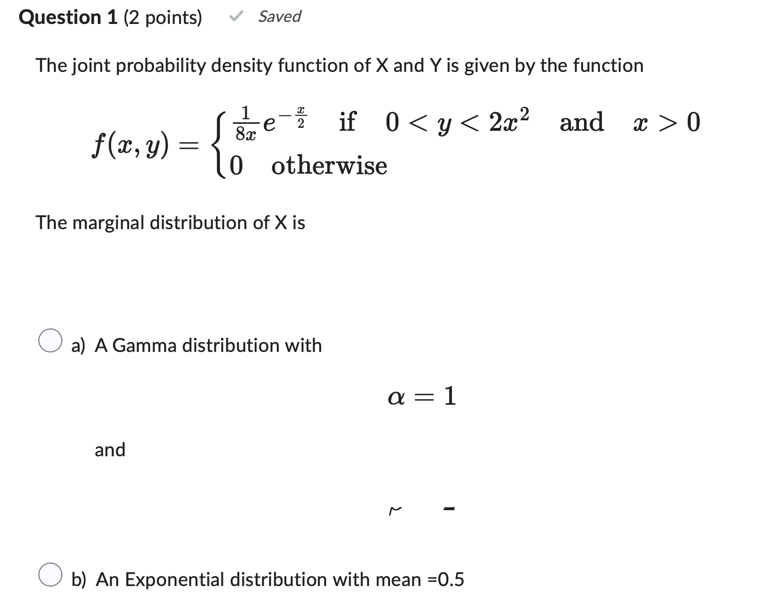 Solved The joint probability density function of X and Y is | Chegg.com