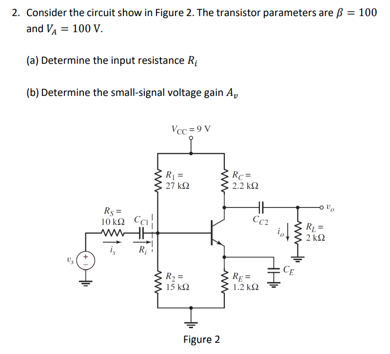Solved Consider the circuit show in Figure 2. The transistor | Chegg.com