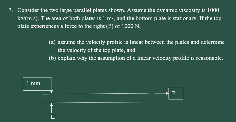 Solved 7. Consider the two large parallel plates shown. | Chegg.com