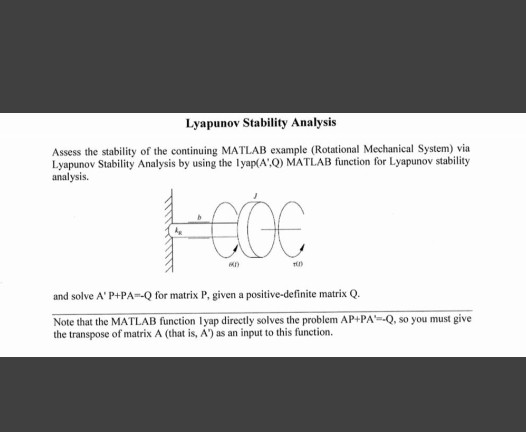Lyapunov Stability Analysis Assess the stability of | Chegg.com