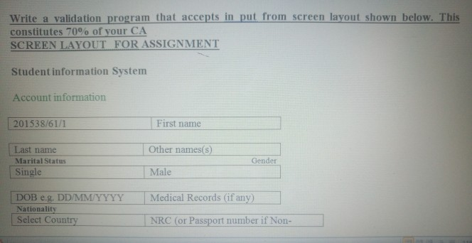 Write a validation program that accepts input from | Chegg.com