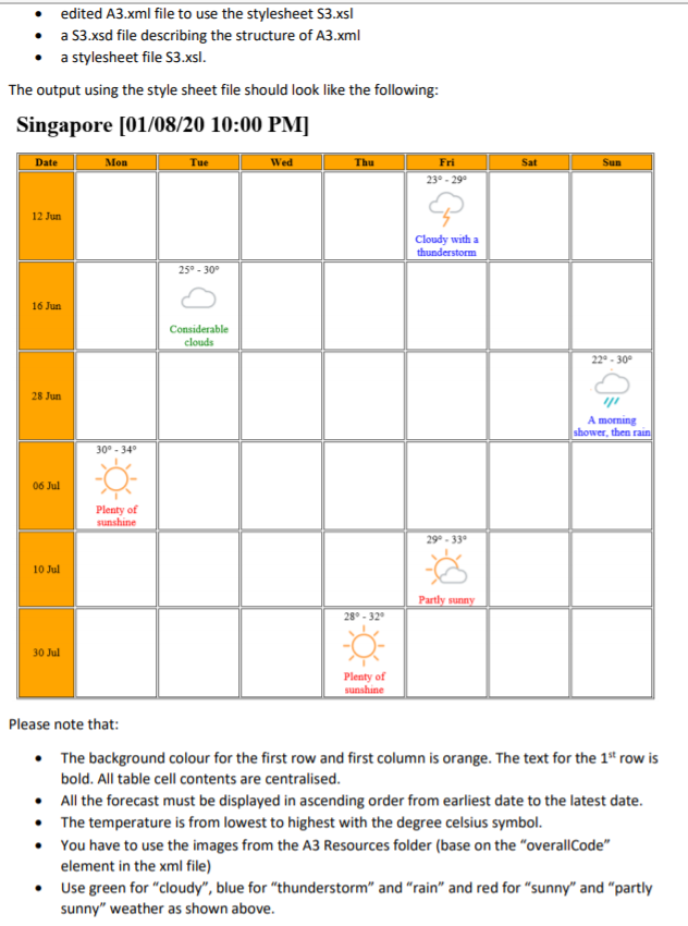 edited A3.xml file to use the stylesheet S3.xsl a | Chegg.com