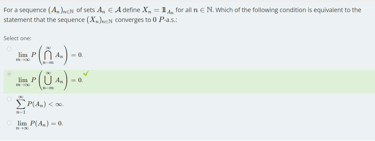 Solved For a sequence (An)n∈N of sets An∈A define Xn=1An for | Chegg.com