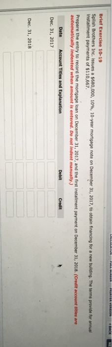 Solved Brief Exercise 10-19 Splish Brothers Inc. issues a | Chegg.com