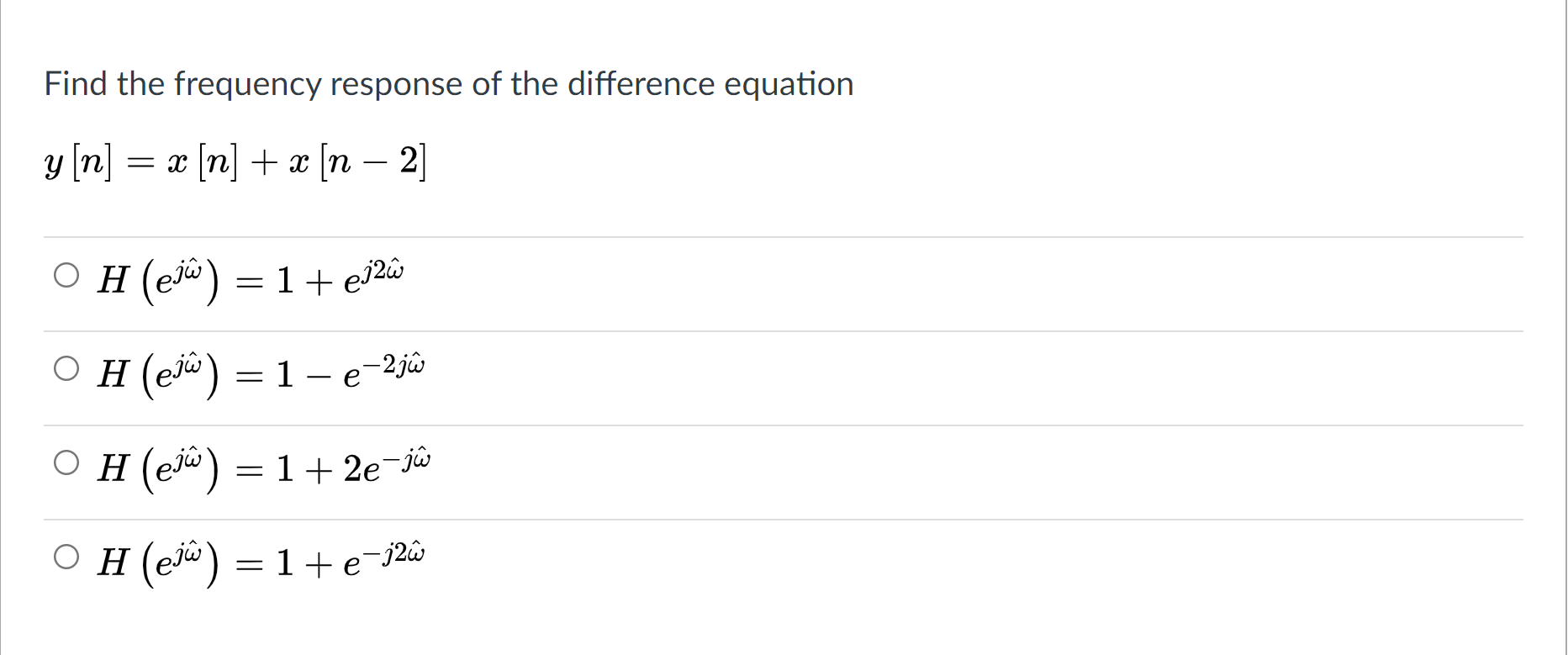 Solved Find the frequency response of the difference | Chegg.com