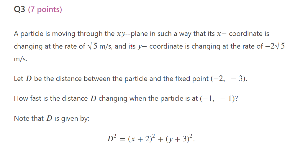 Solved A particle is moving through the xy--plane in such a | Chegg.com