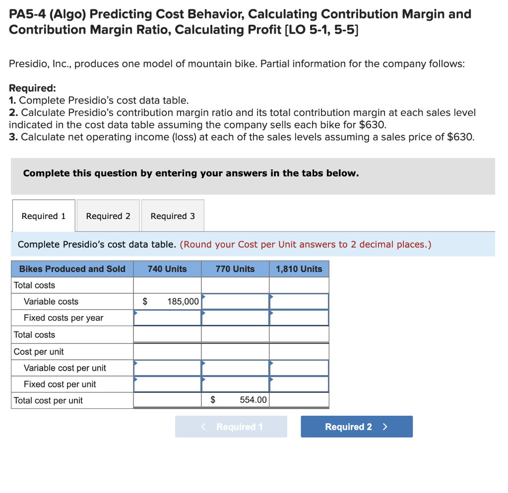 Solved PA5-4 (Algo) Predicting Cost Behavior, Calculating | Chegg.com