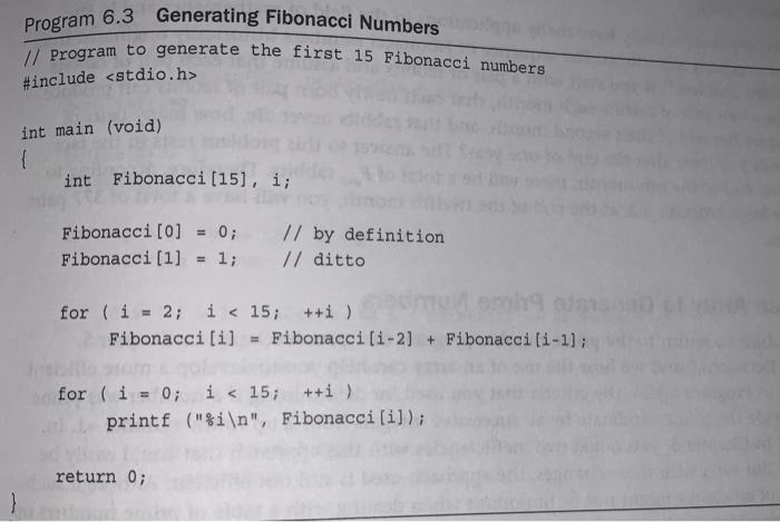 Solved 6.3 Generating Fibonacci Numbers am to generate the | Chegg.com