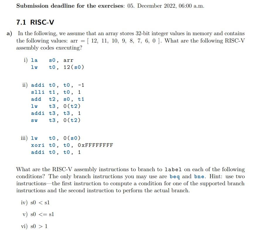 Solved Submission Deadline For The Exercises 05 December 