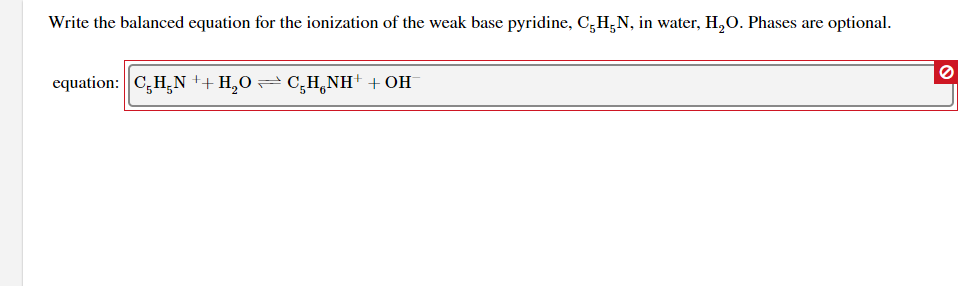 Solved Write the balanced equation for the ionization of the | Chegg.com