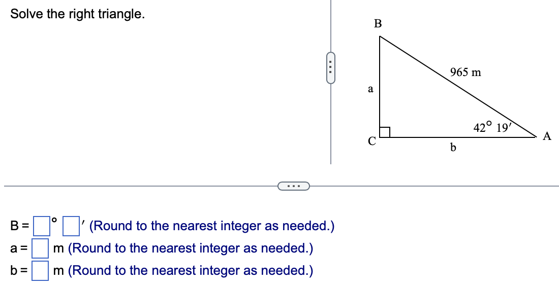 Solved Solve the right triangle. M=∘ (Round to one decimal | Chegg.com