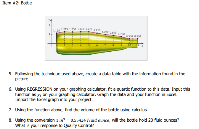 Solved Item #2: BottleFollowing the technique used above, | Chegg.com