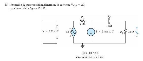 Solved Por medio de ﻿superposición, ﻿determine la ﻿corriente | Chegg.com