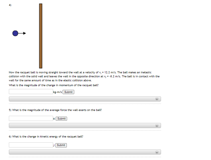 Solved Ball Hits Wall 2 1 2 3 4 5 6 7 A racquet ball with | Chegg.com