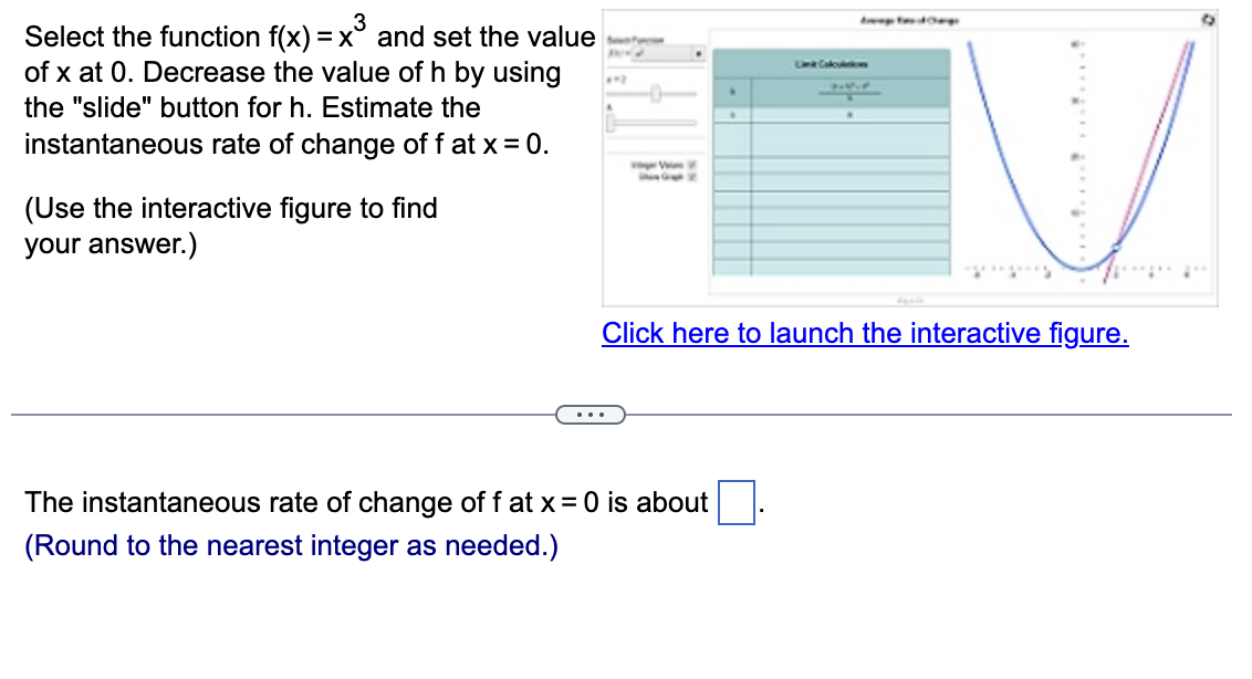 Solved Select the function f(x)=x3 and set the value of x at | Chegg.com