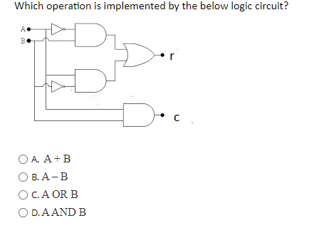 Solved Which operation is implemented by the below logic | Chegg.com