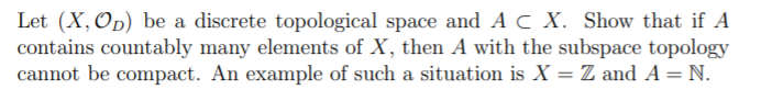 Solved Let (X, OD) be a discrete topological space and A C | Chegg.com