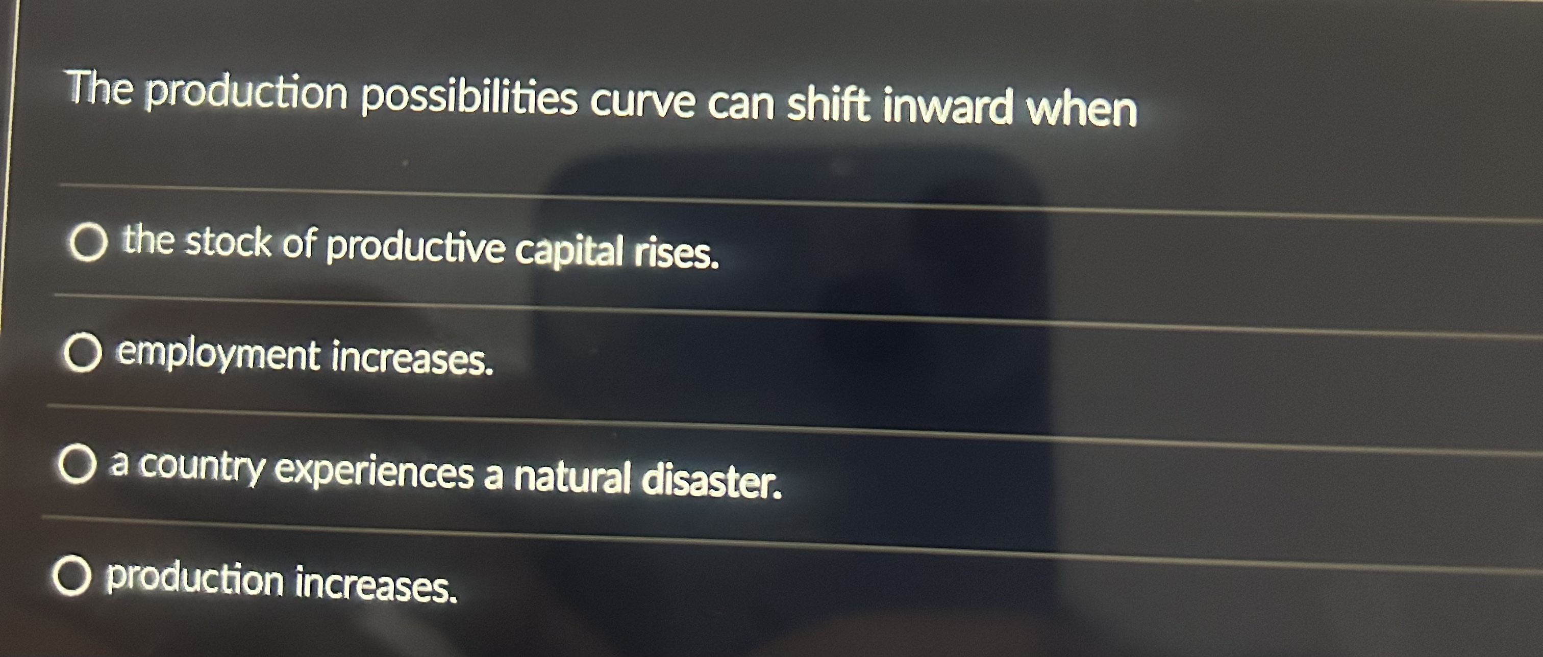 Solved The production possibilities curve can shift inward | Chegg.com