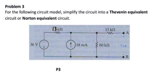 Solved Problem 3 For the following circuit model, simplify | Chegg.com