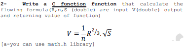 Solved 2- Write a c function function that calculate the | Chegg.com