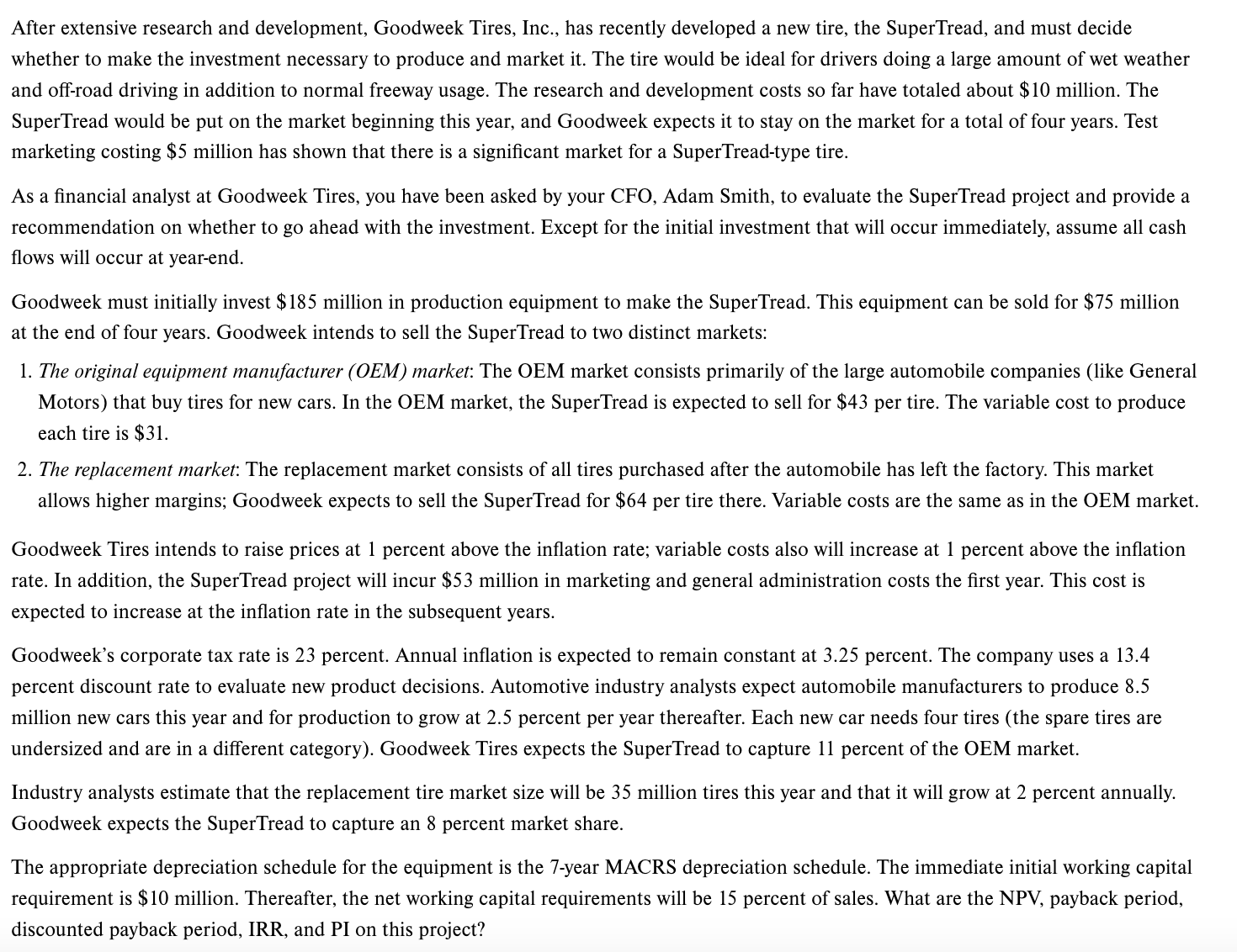 Solved Please solve a-d using Excel! Information Excel | Chegg.com