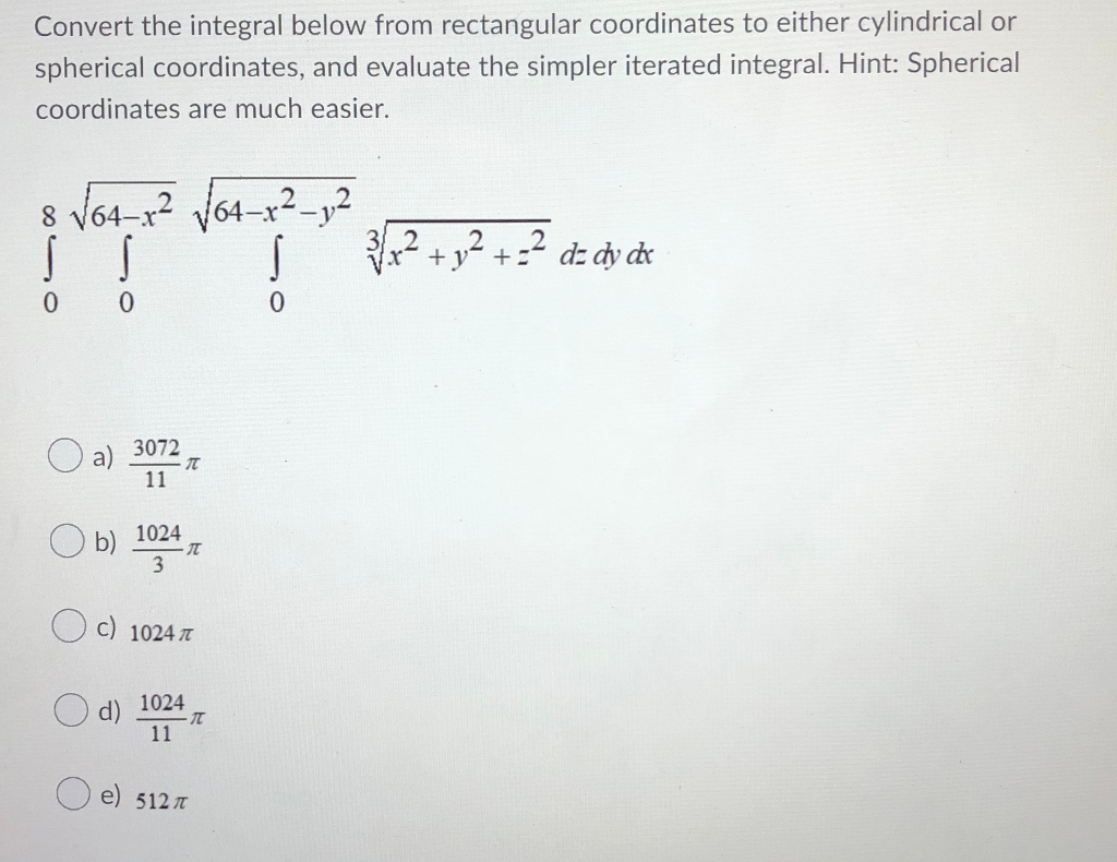 Solved Convert the integral below from rectangular | Chegg.com