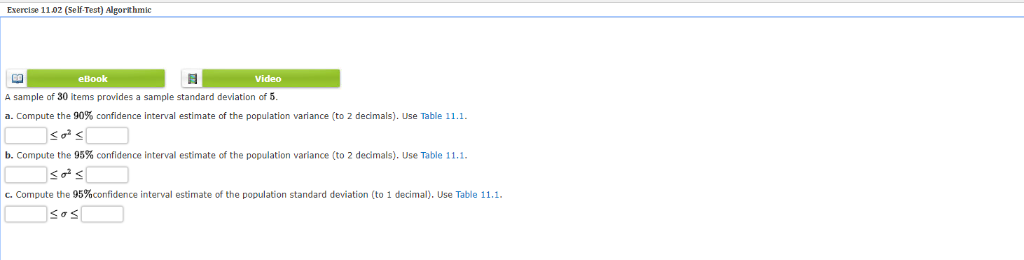 Solved Exercise 11.02 (Self Test) Algorithmic eBook video A | Chegg.com