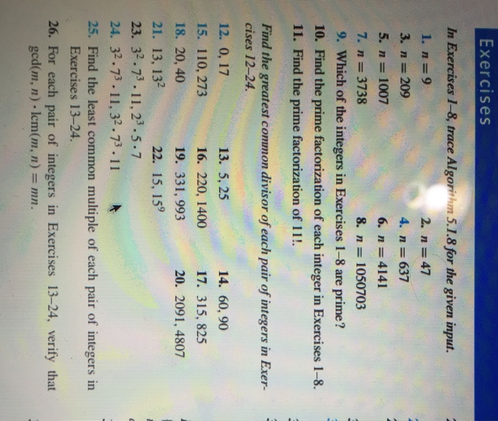 Solved Exercises In Exercises 1 8 Trace Algorithm 518 For 3016
