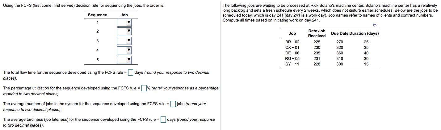 Solved Using the FCFS (first come, first served) decision | Chegg.com
