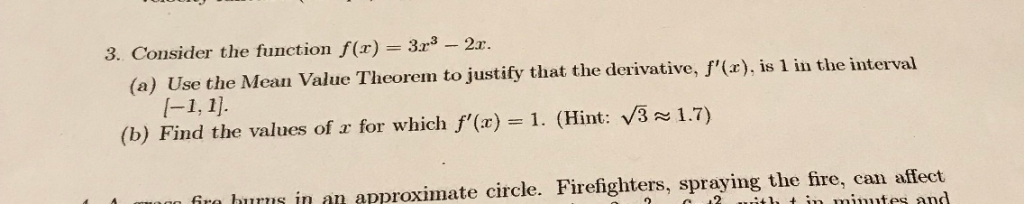 Solved 3. Consider the function f(r) = 3r3-2x. | Chegg.com