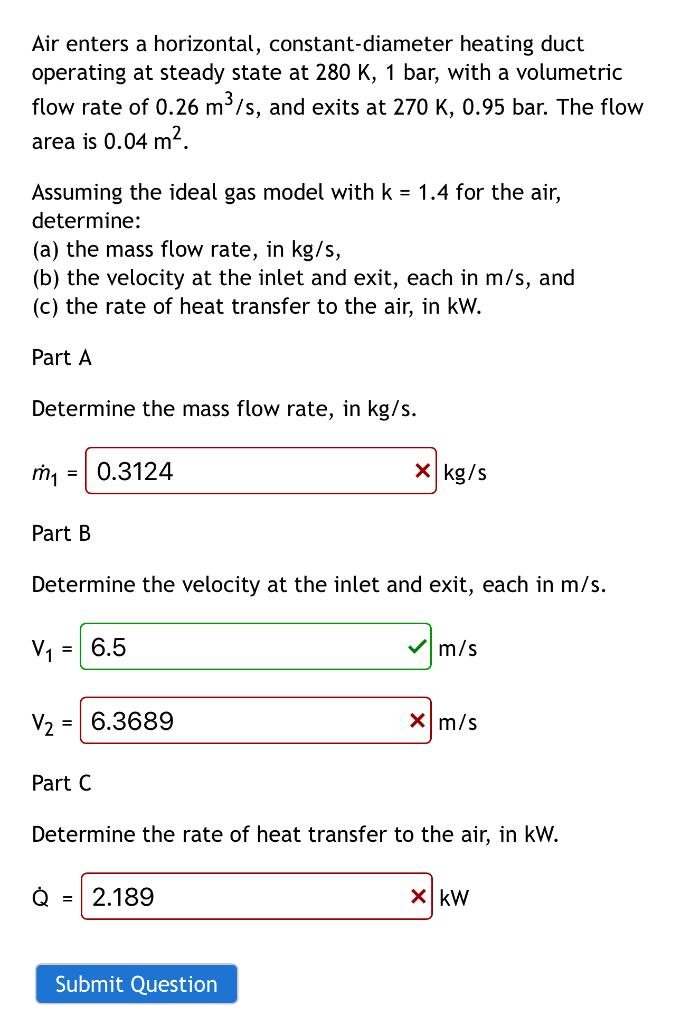 Solved Air enters a horizontal, constant-diameter heating | Chegg.com