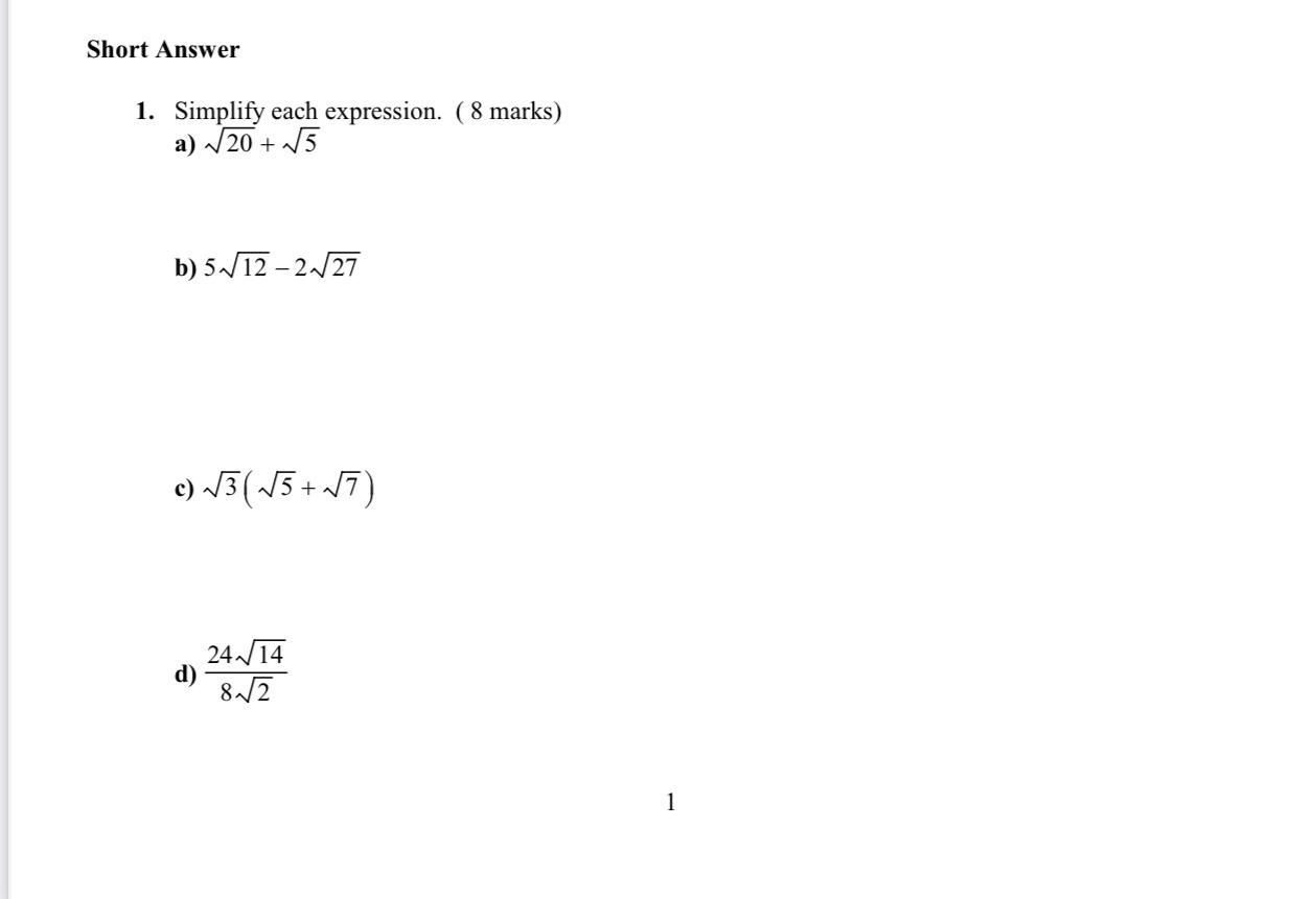 Solved 20+5 512−227 3(5+7) 822414 | Chegg.com