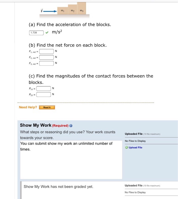 Solved ly N One Blsck Pushes Two blocks of masses m and m2, | Chegg.com