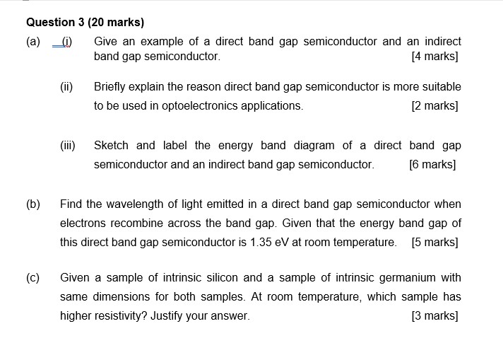 Solved Question 3 (20 ﻿marks) (a) (i) ﻿Give an example of a | Chegg.com