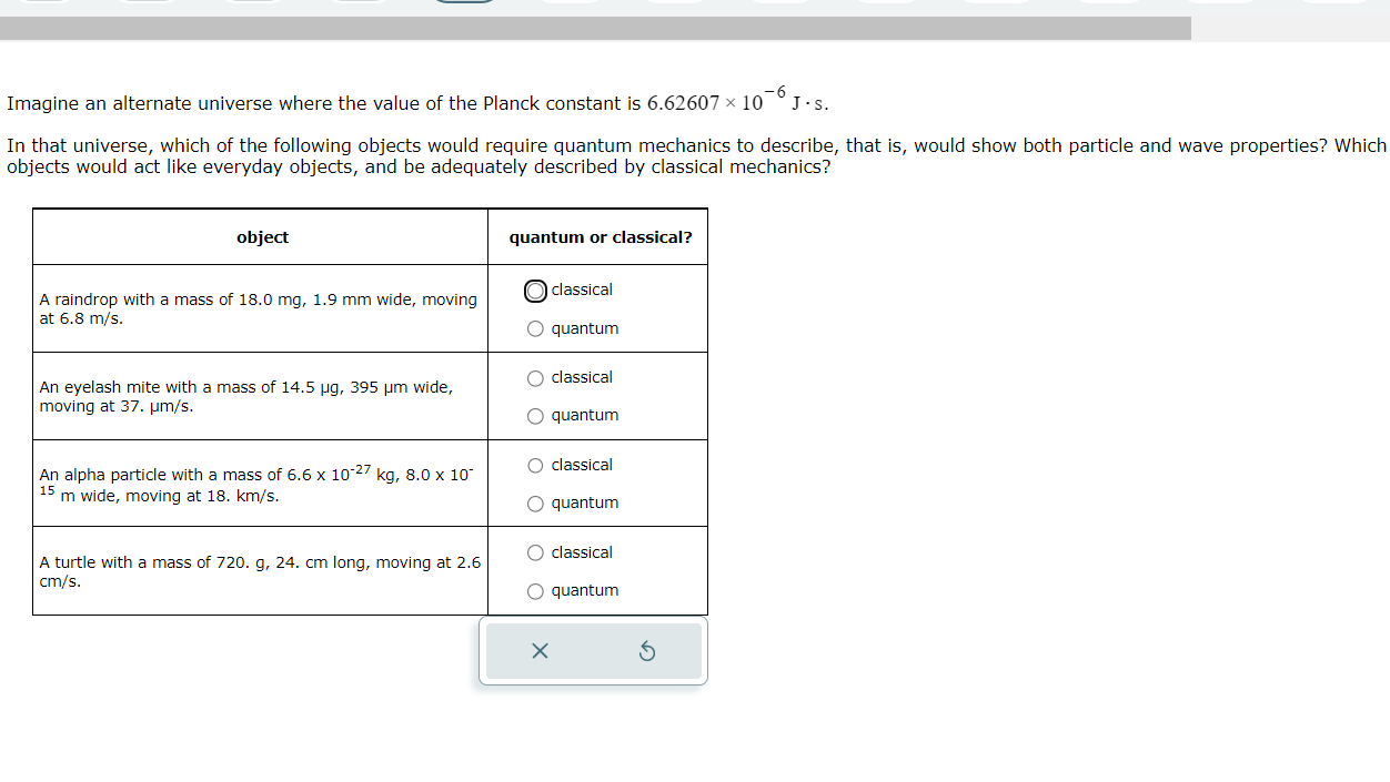 Solved magine an alternate universe where the value of the | Chegg.com