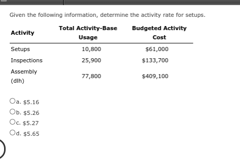 Solved Given the following information, determine the | Chegg.com