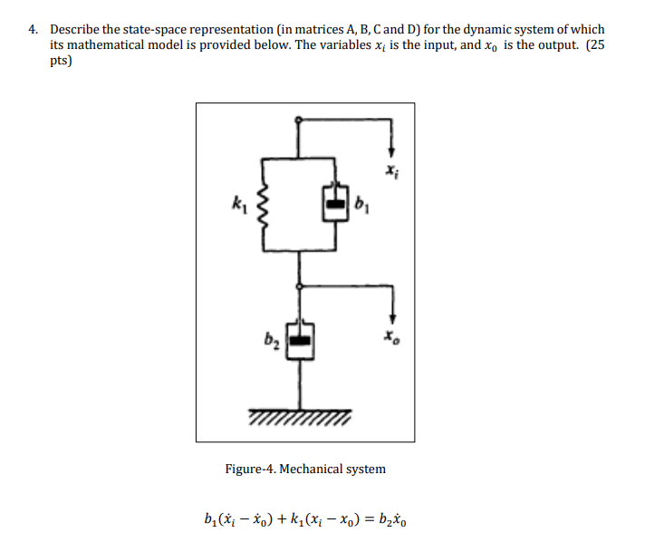 Solved 4. Describe the state-space representation in | Chegg.com