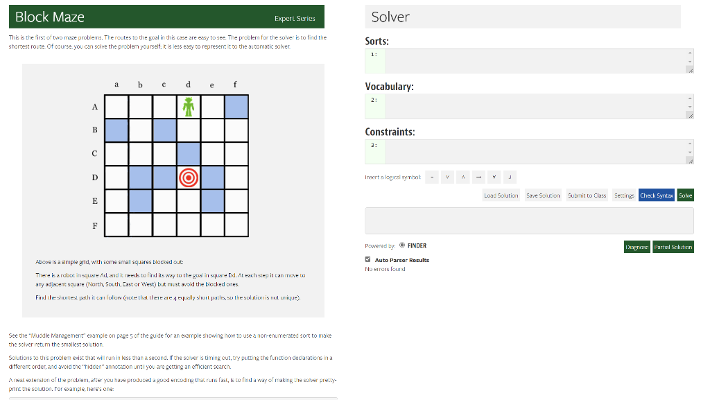 Solved Block Maze Expert Series This is the first of two | Chegg.com