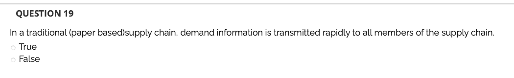 Solved QUESTION 19 In a traditional (paper based)supply | Chegg.com