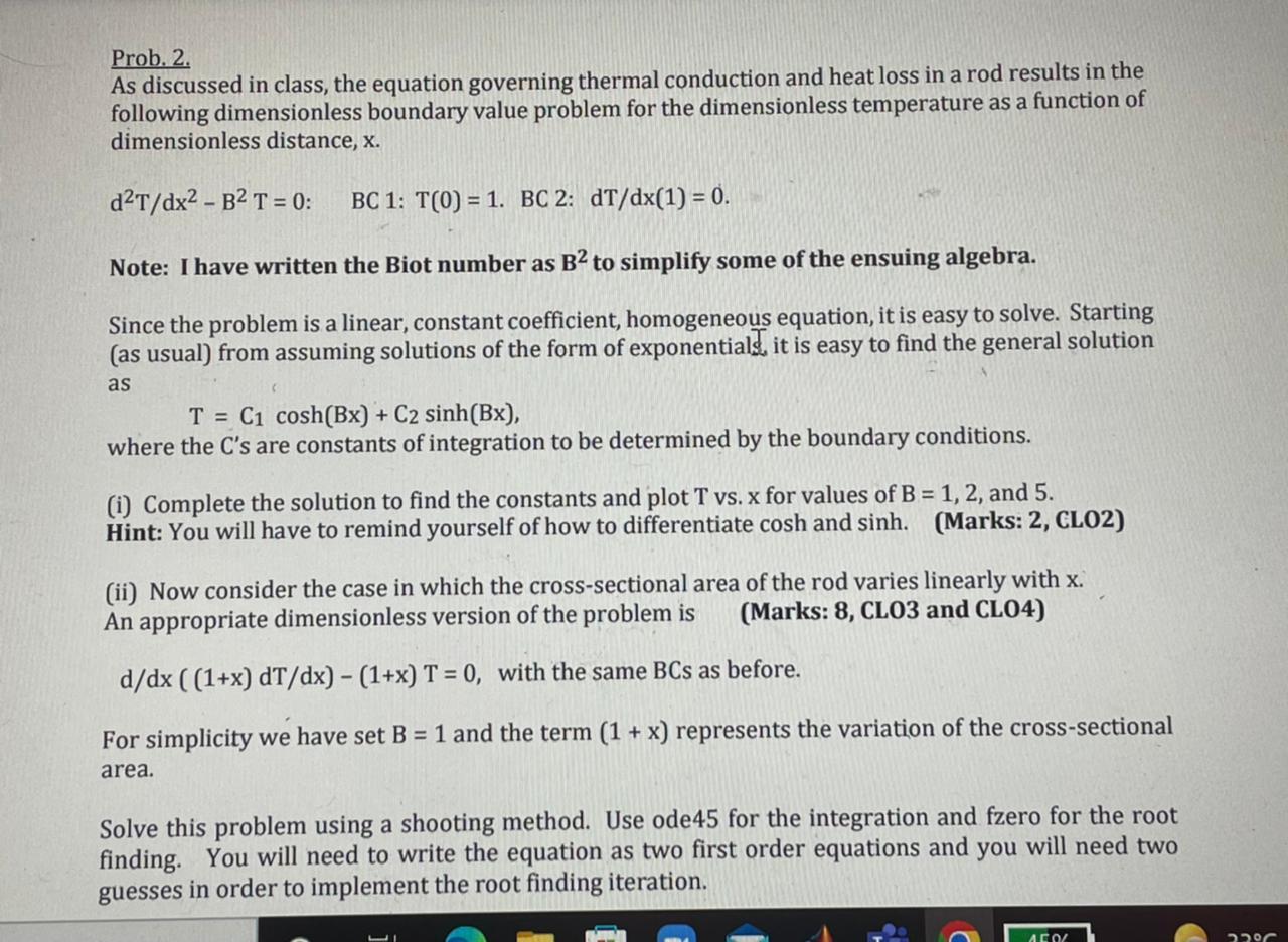 Solved Prob. 2. As discussed in class, the equation | Chegg.com