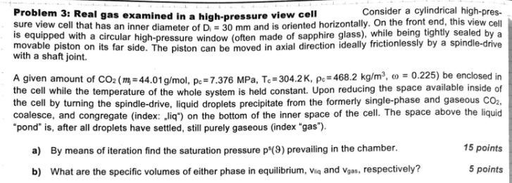 Solved Problem 3: Real gas examined in a high-pressure view | Chegg.com